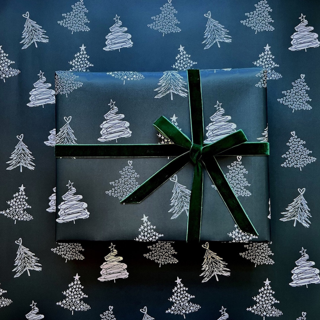 Black and White Christmas Wrapping Paper Sheets 70cm X 50cm - Etsy