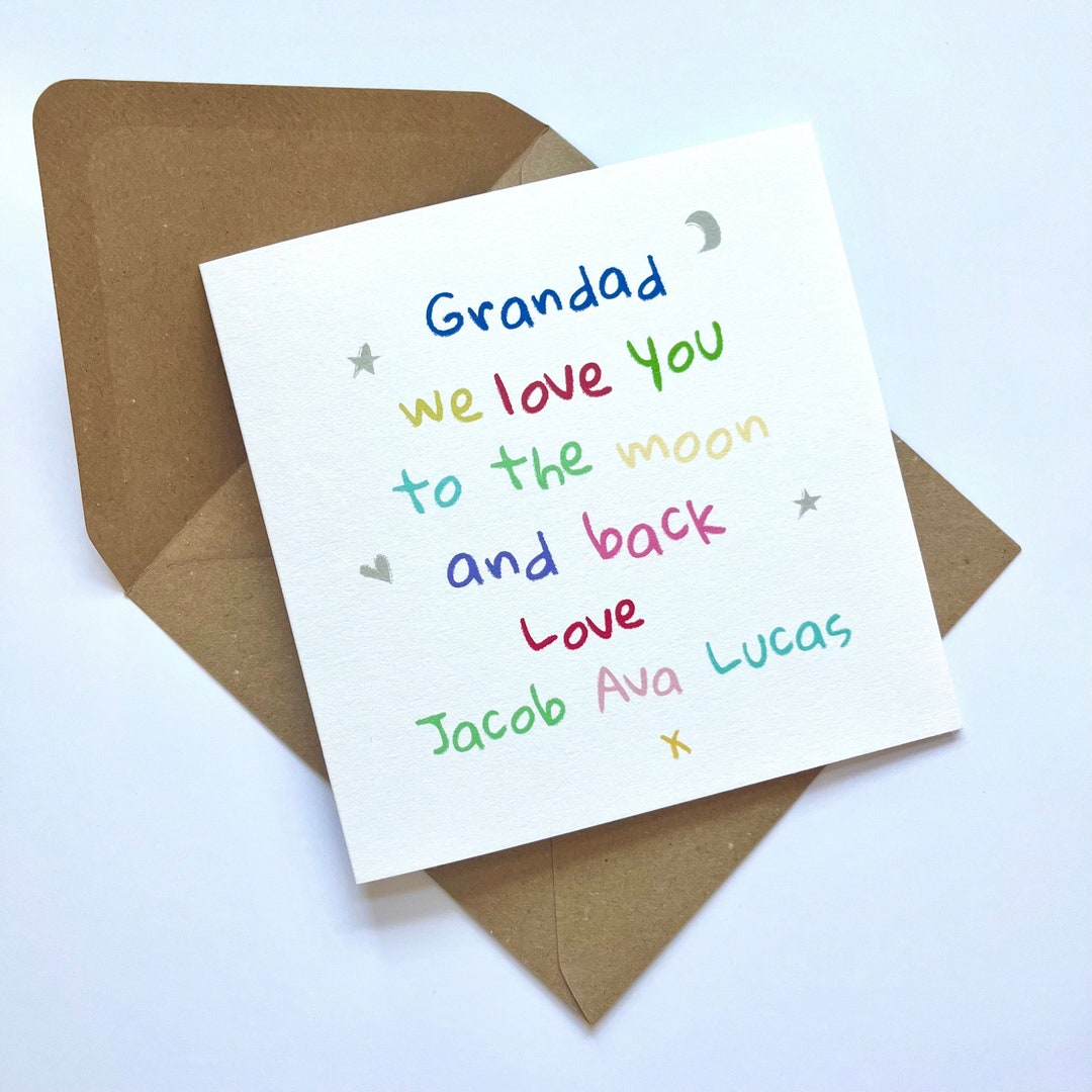 Grandpa I Love You to the Moon and Back Card | Best Grandad | Cute ...