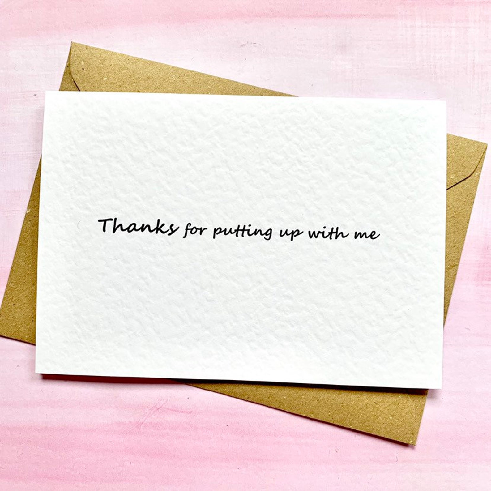 Thanks for Putting up With Me Thank You Cards for Best - Etsy