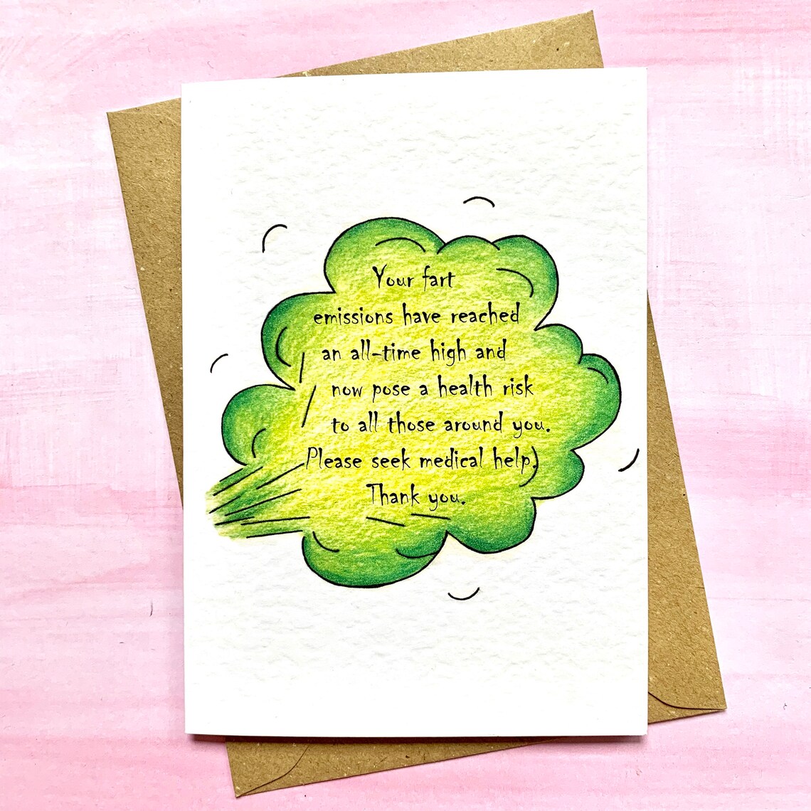 Fart Emissions Card. Funny cards Fart Cards funny Couples | Etsy