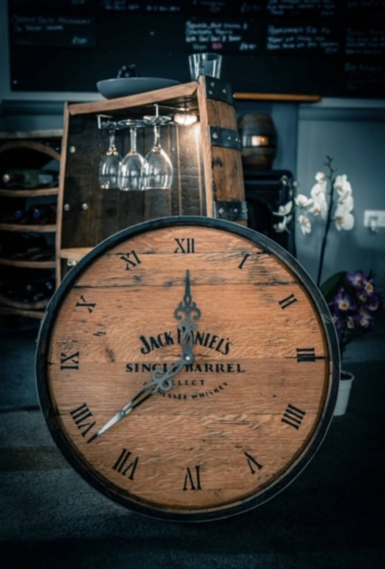 Whiskey Barrel Clock Solid Oak Clock Barrel Clock - Etsy UK