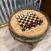 Whiskey Barrel Table/coffee Table/barrel Furniture/chess Board/ Chess ...