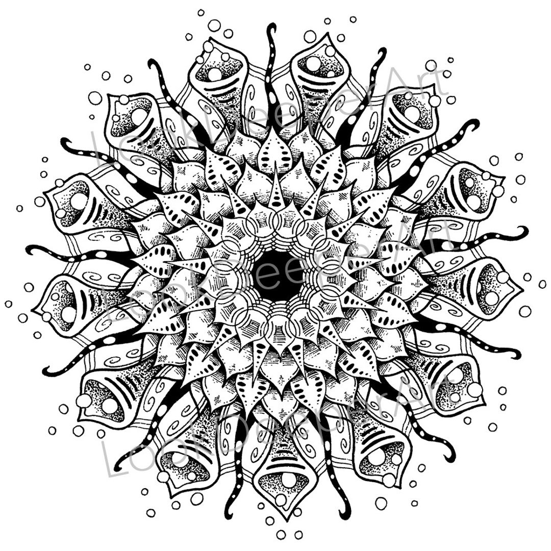 Mindbeing #2 - Coloring Page Digital Download. Hand Drawn Design ...