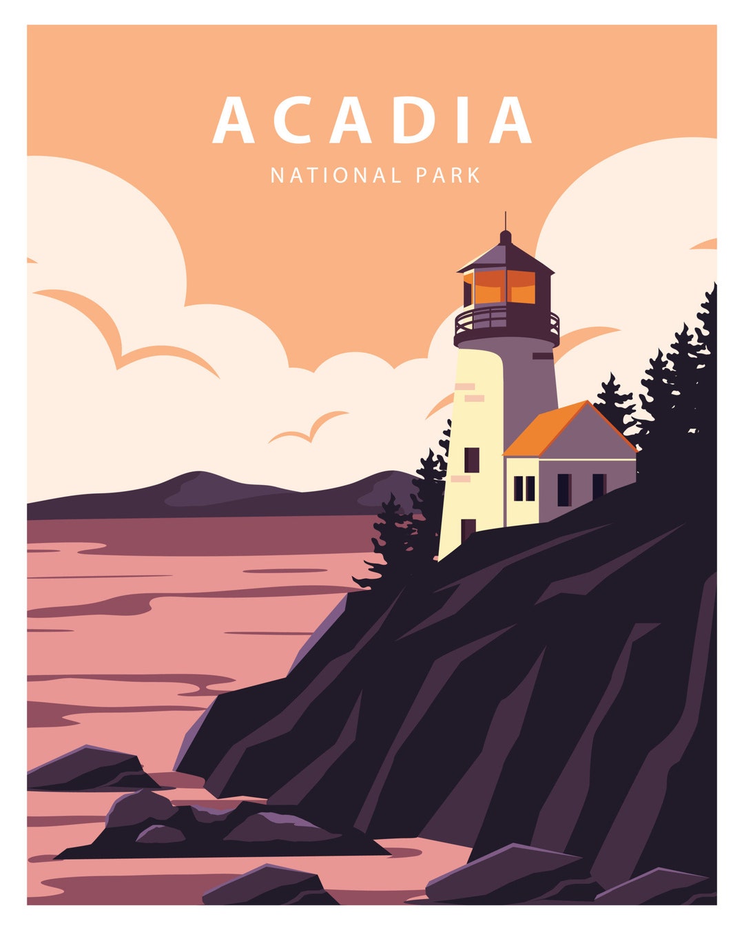 Sticker ACADIA NATIONAL PARK, Acadia National Park Decal, Stickers for ...