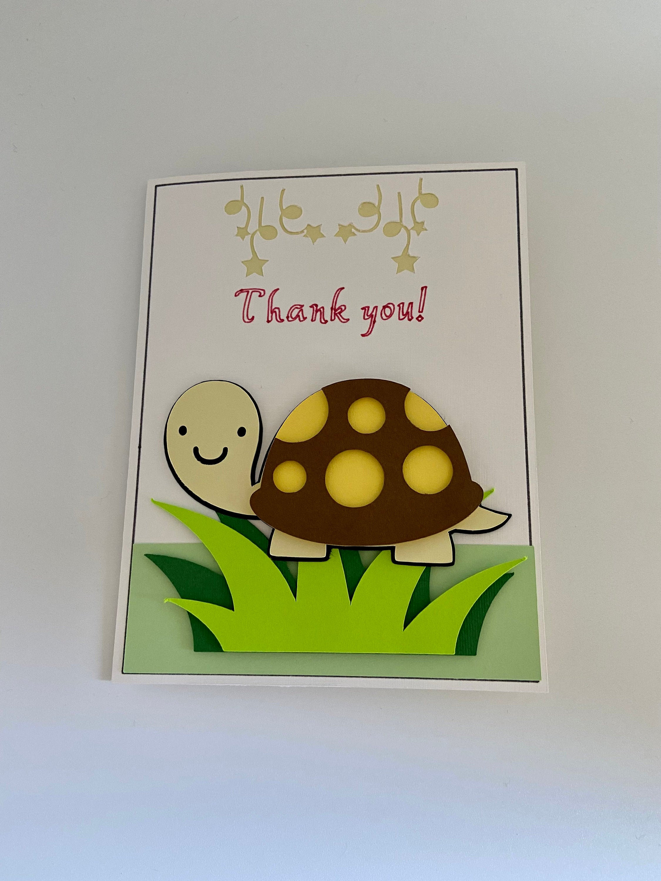 3D Handmade Turtle Card with Envelope | Etsy