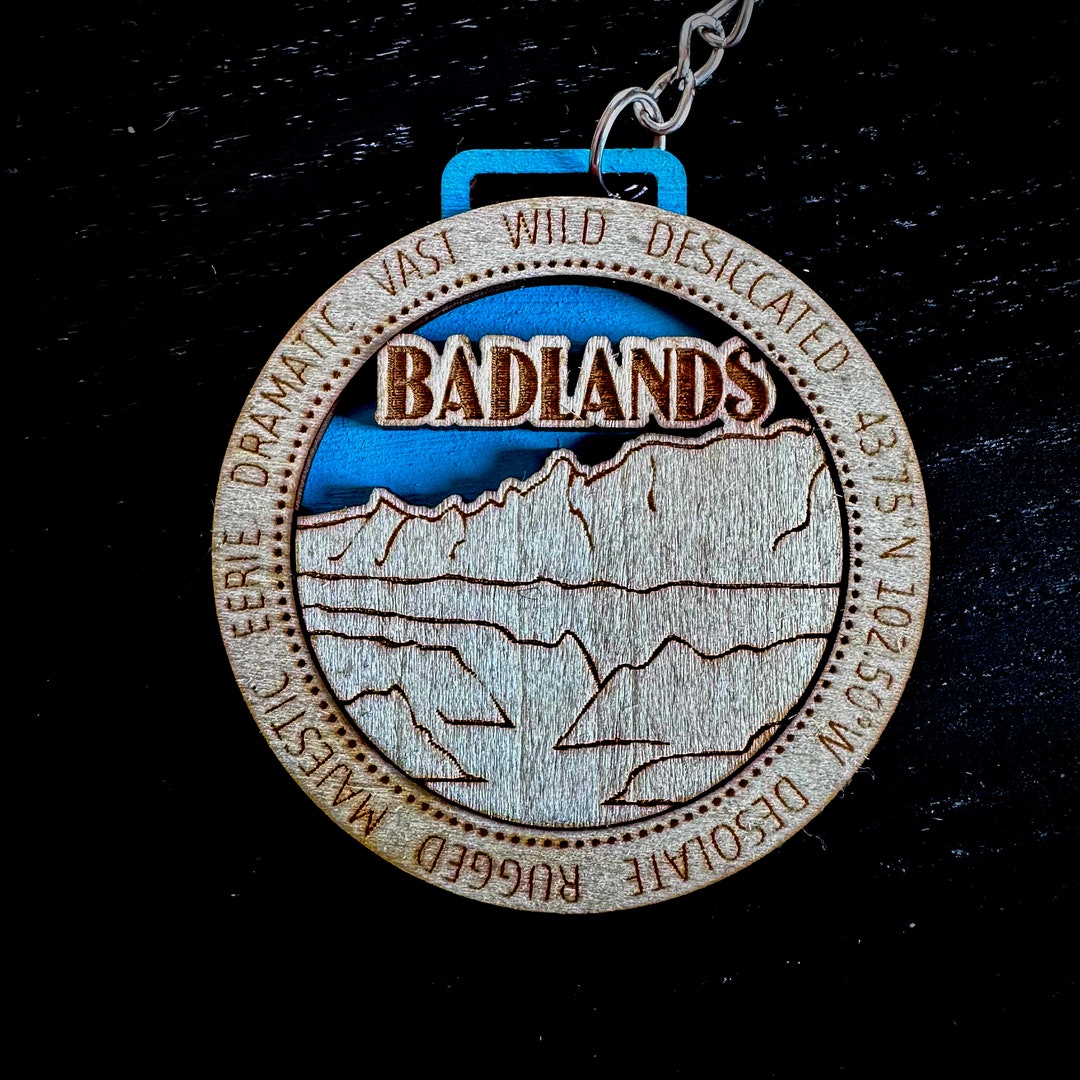 Keychain BADLANDS NATIONAL PARK, Gift for Hikers / Family / Camping ...