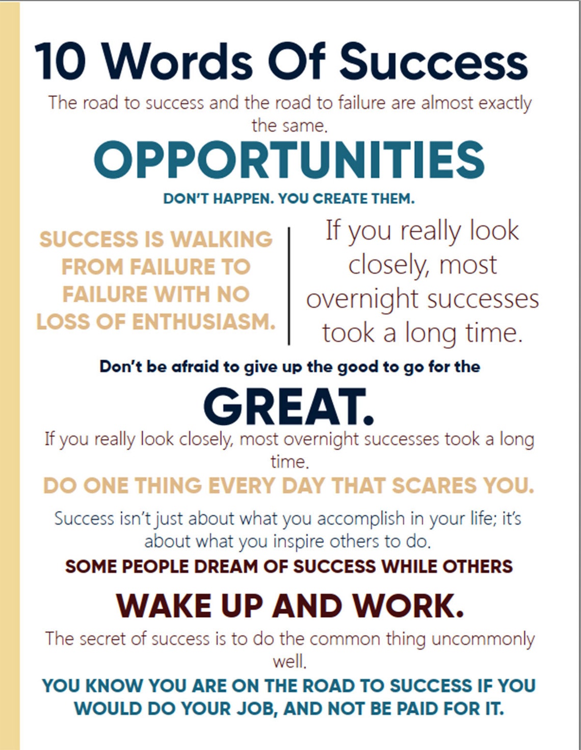 10 Words of Success Creed, Printable Poster, Printable Creed ...