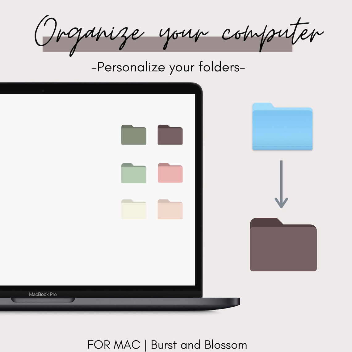Desktop Folder Icons Instant Download for Mac 6 Different Colors ...