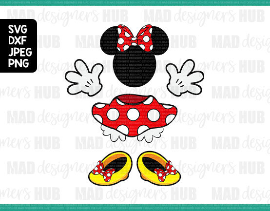 Mickey Mouse Body Parts Clipart