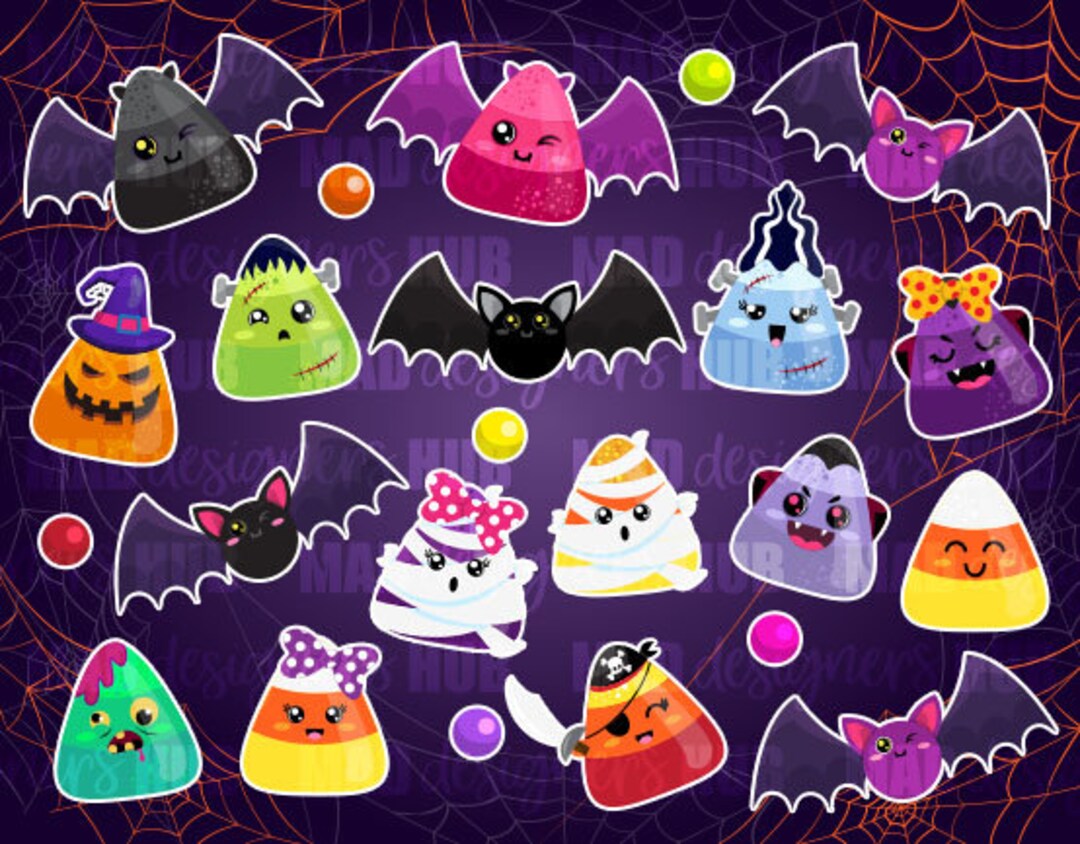 Cute Candy Corn Halloween Clipart, Halloween Designs and Props in JPEG ...