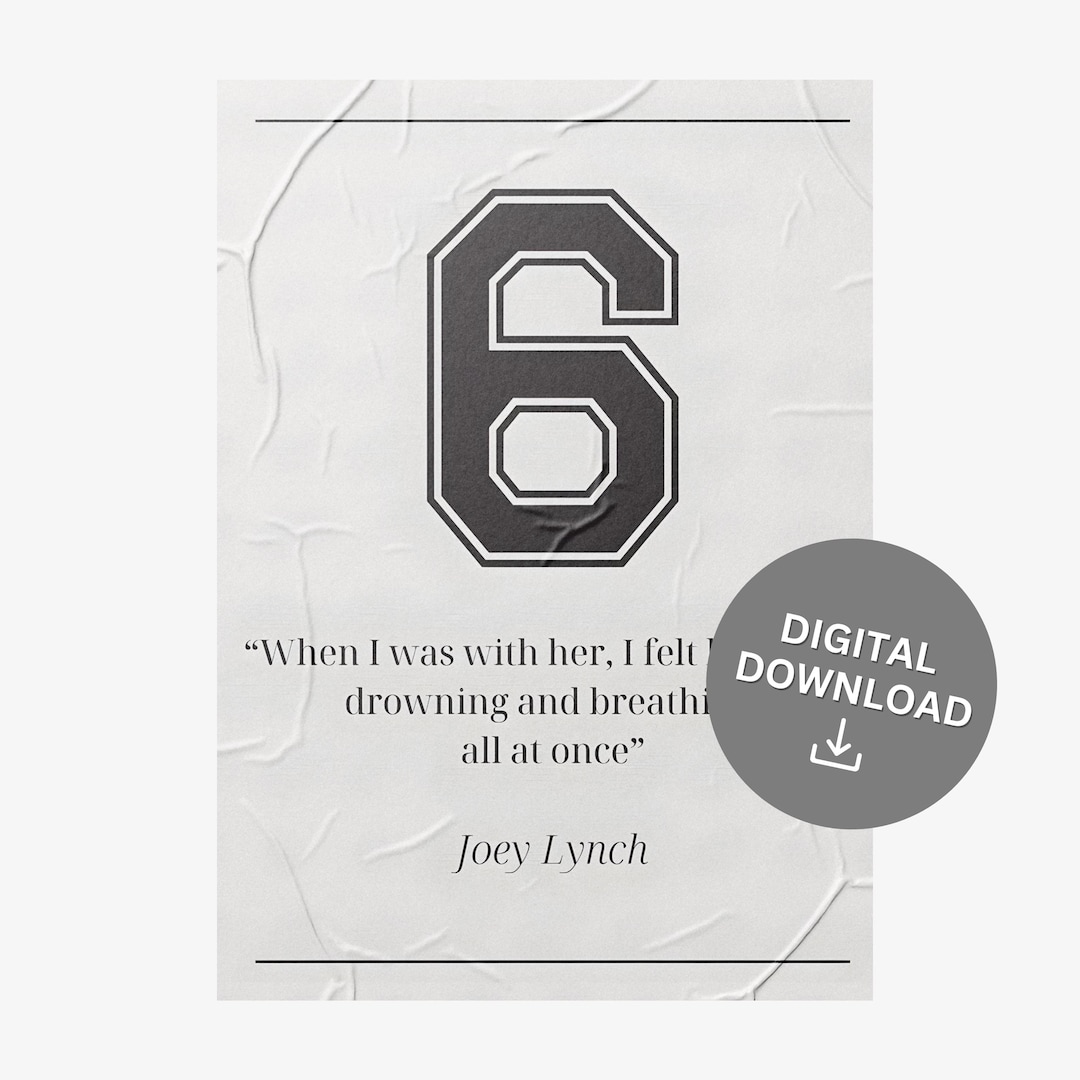 Joey Lynch Saving 6 Chloe Walsh Poster: Boys of Tommen Series Minimal ...