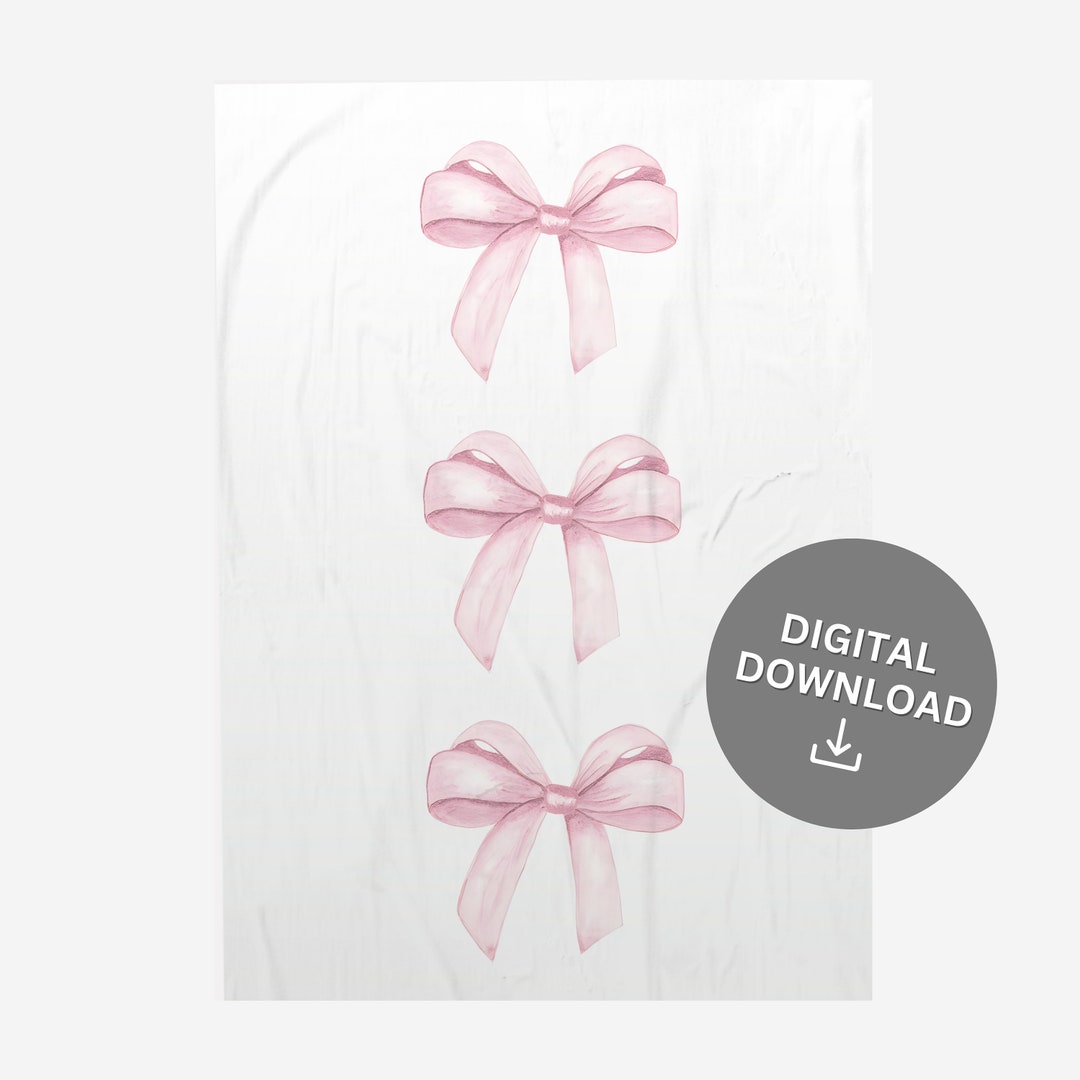 Coquette Pink Bows Digital Wall Art/poster Minimal Printable Poster ...