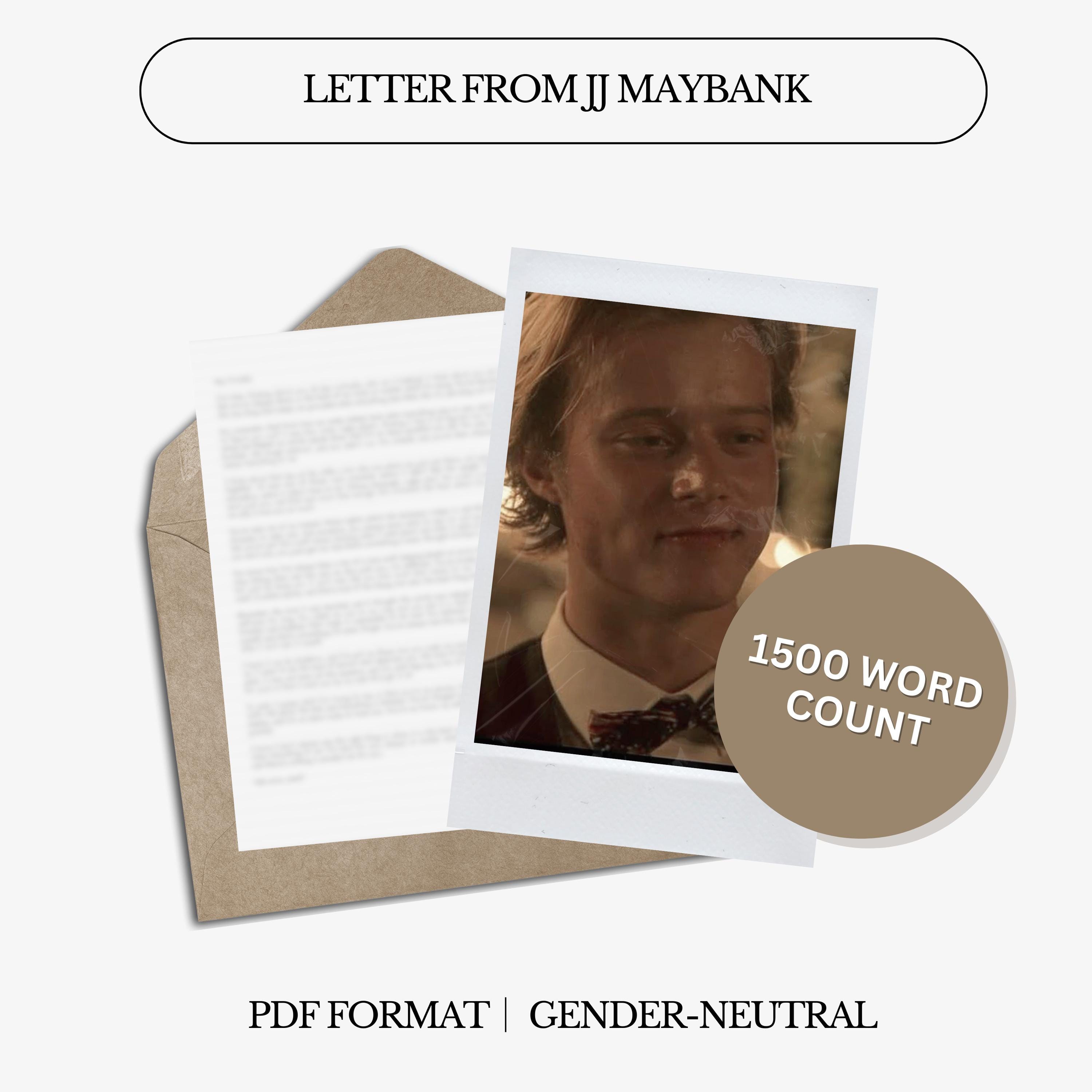 Comfort Letter From JJ Maybank | 1500 Words | Digital Letter | Kook ...
