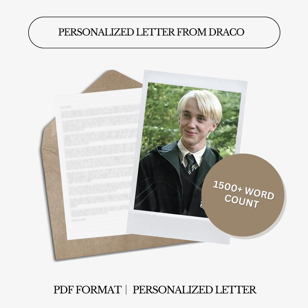 Personalized Letter From Draco M. | Magic | 1500 Words | Custom Digital ...