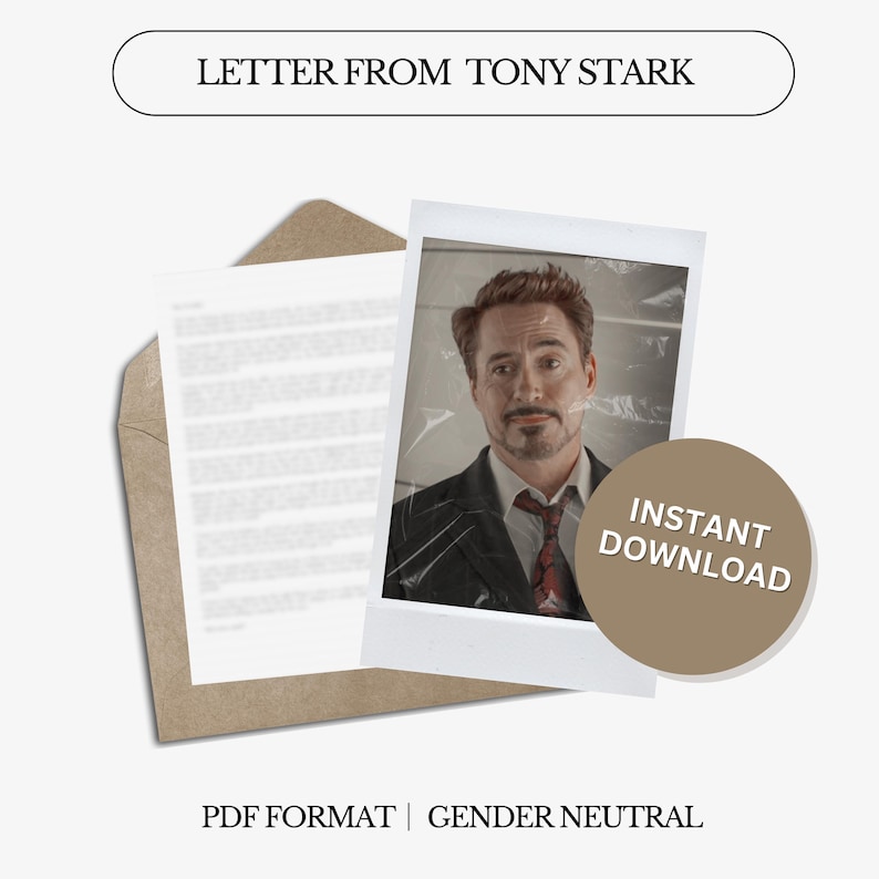 Love Letter From Tony Stark Iron Man Digital Letter Not Personalized ...