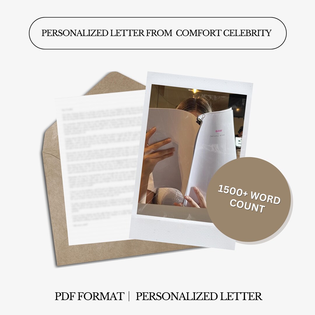 Personalized Letter From Comfort Celebrity | Personalized | All Fandoms ...