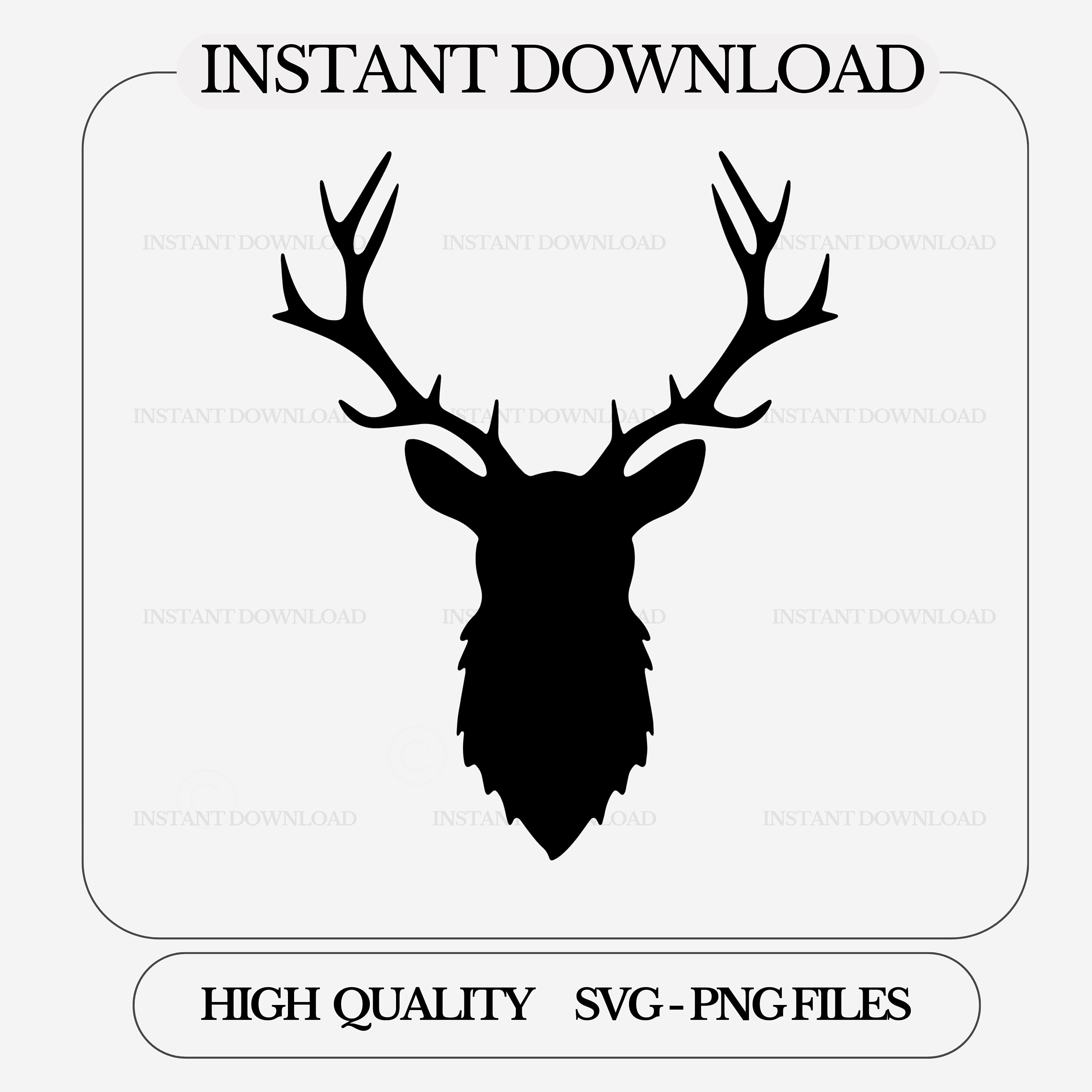 Elk Head SVG, Elk Silhouette SVG, Antlers SVG, Cut File Cricut Instant ...