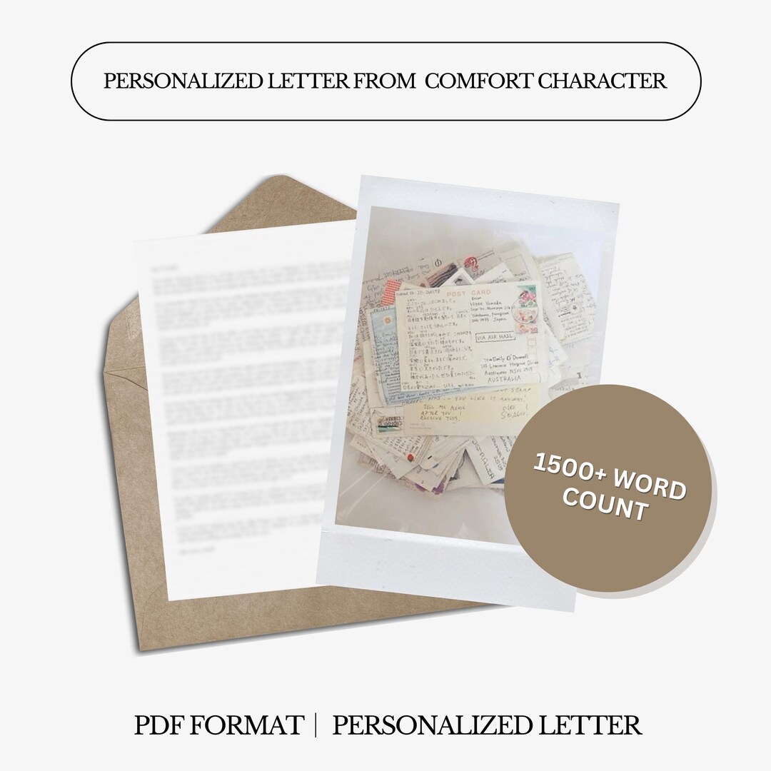 Personalized Letter From Comfort Character | Personalized | All Fandoms ...