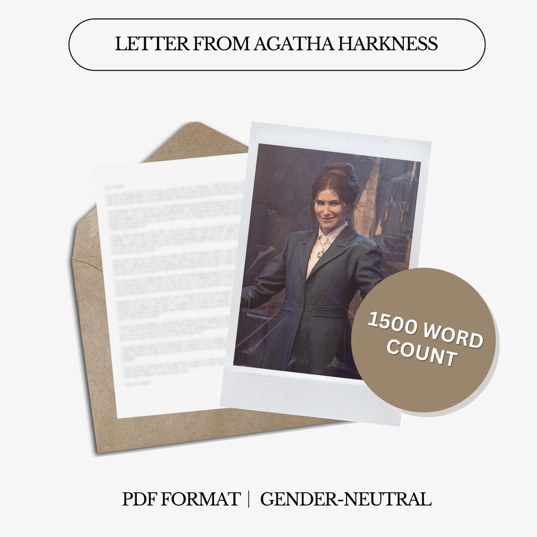 Comforting, Pick Me up Letter From Agatha Harkness | Agatha All A ...