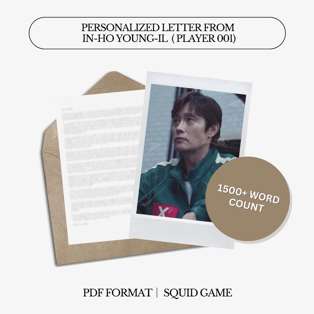 Personalized Letter From In-ho | Player 001 Frontman | 1500 Words ...