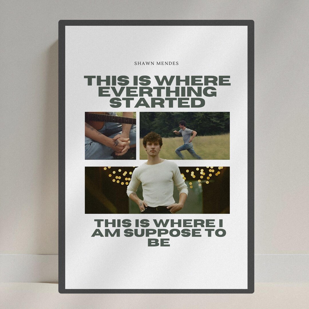 Shawn Mendes Tour Poster | Wonder Handwritten | Fangirl Gift | Music ...