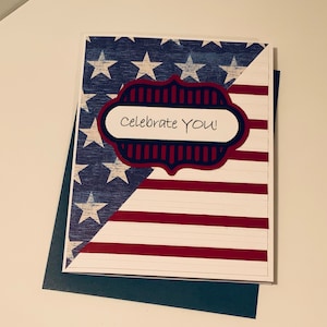 American Flag Theme Patriotic Birthday Card - Etsy