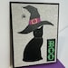 Black Cat Witch Hat Halloween Card - Etsy