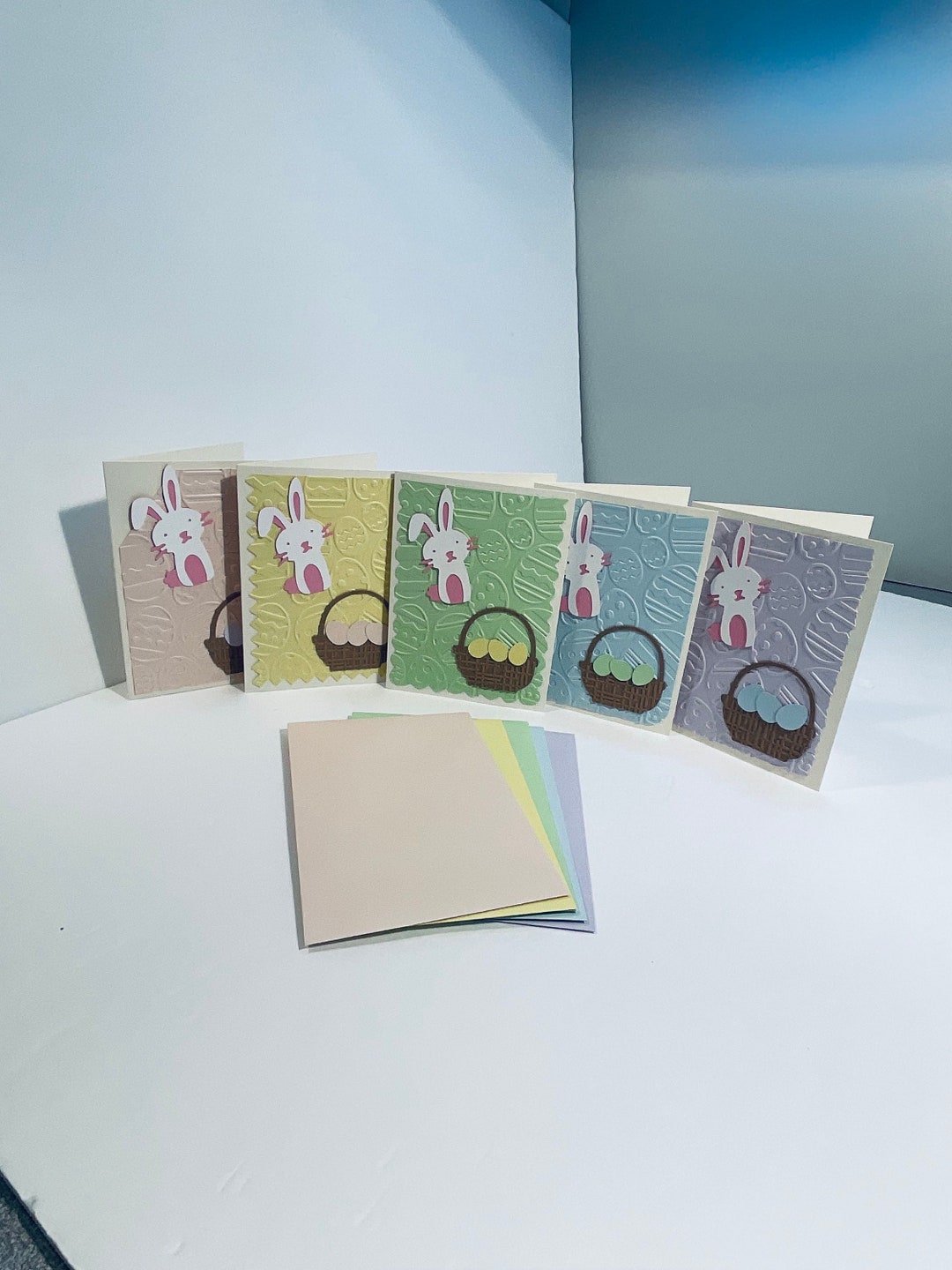 Pastel Embossed Mini Blank Easter Card Set - Etsy