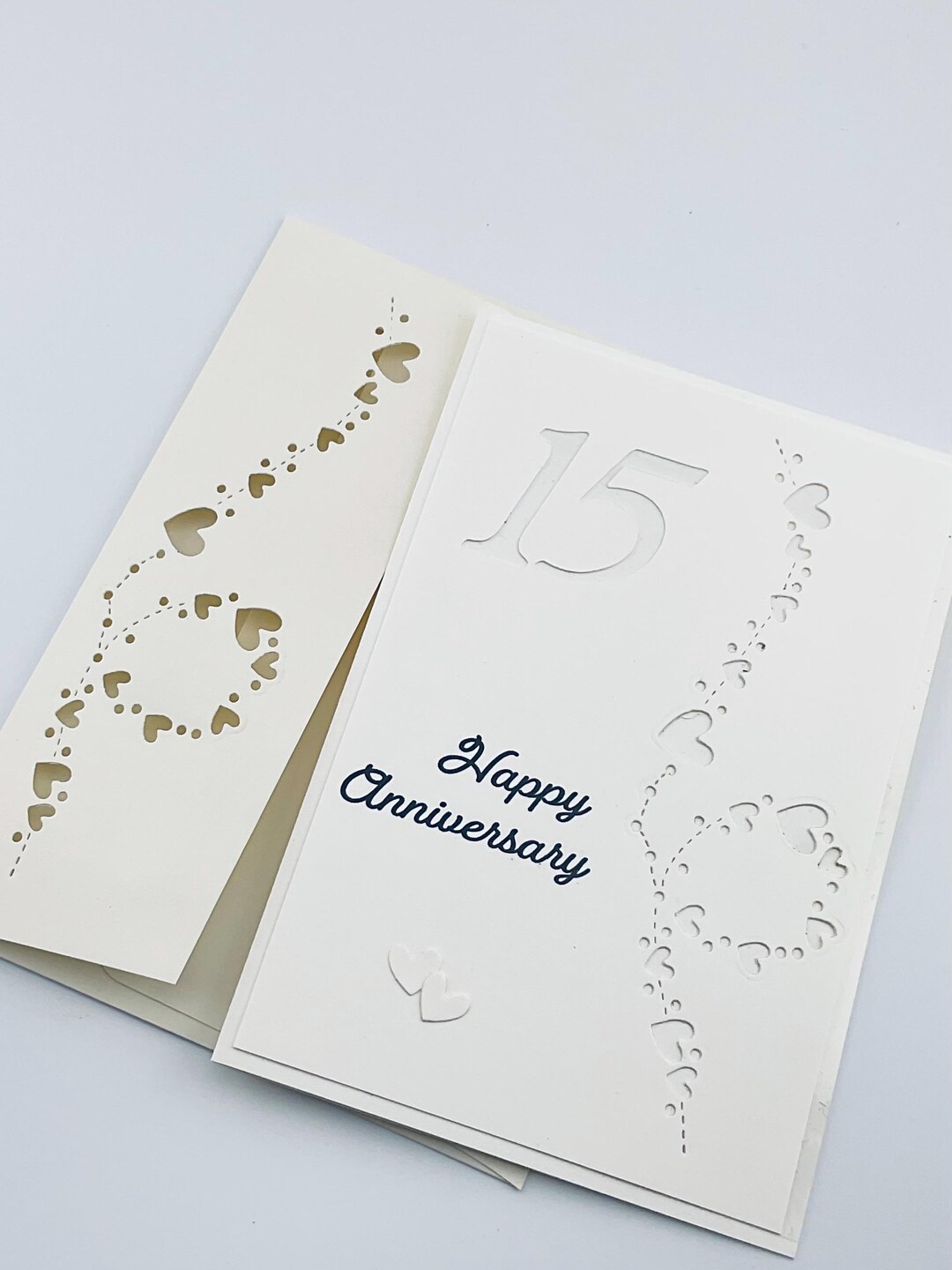 15th (traditional Symbol Crystal) Anniversary Card & Matching Envelope ...