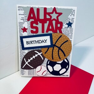 Sports Theme All Star Birthday Card - Etsy