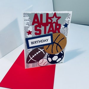 Sports Theme All Star Birthday Card - Etsy