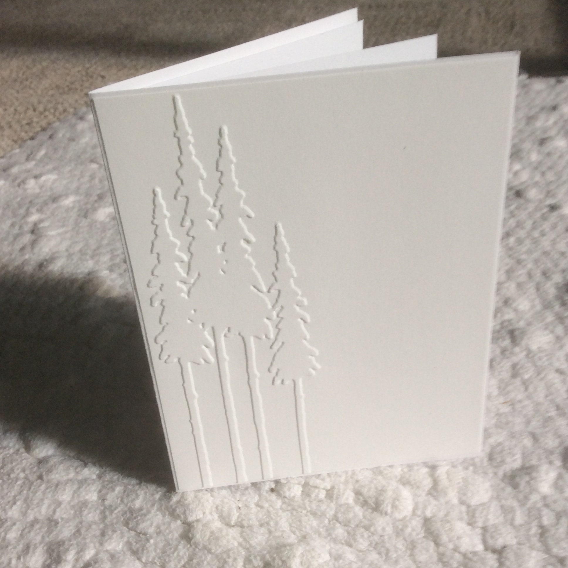 Pure White on White Embossed Minimalist Holiday Card Set - Etsy