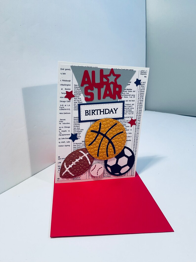 Sports Theme All Star Birthday Card - Etsy