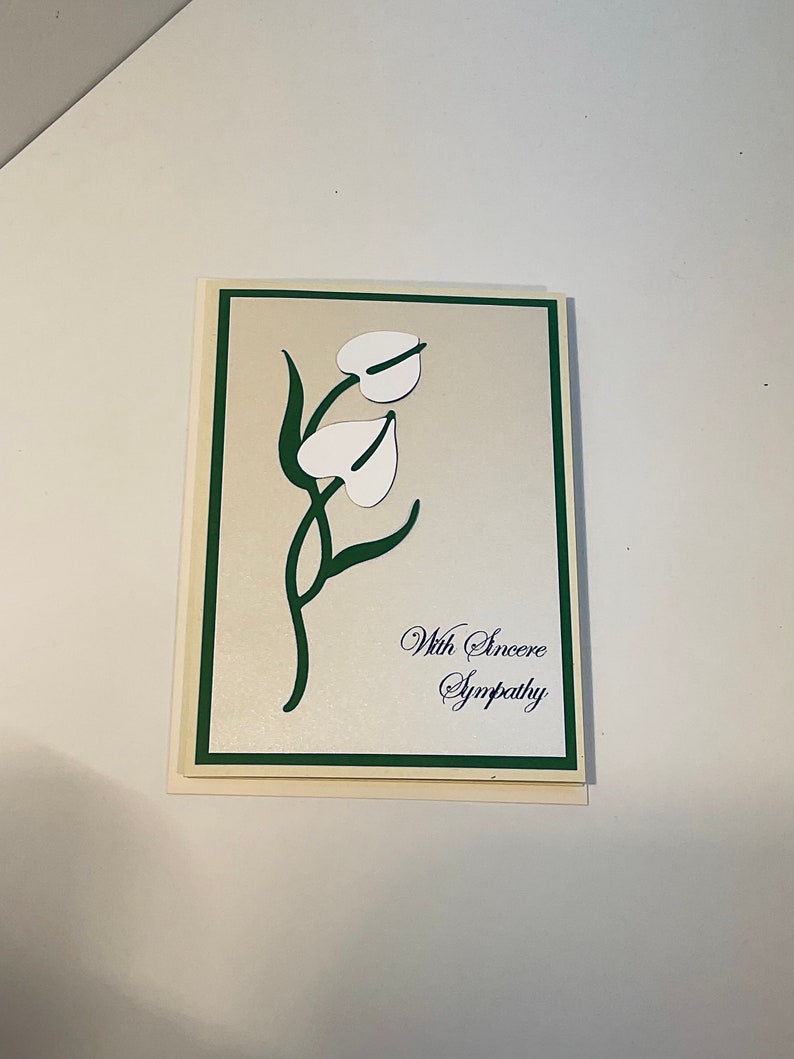 Calla Lily Sympathy Card - Etsy