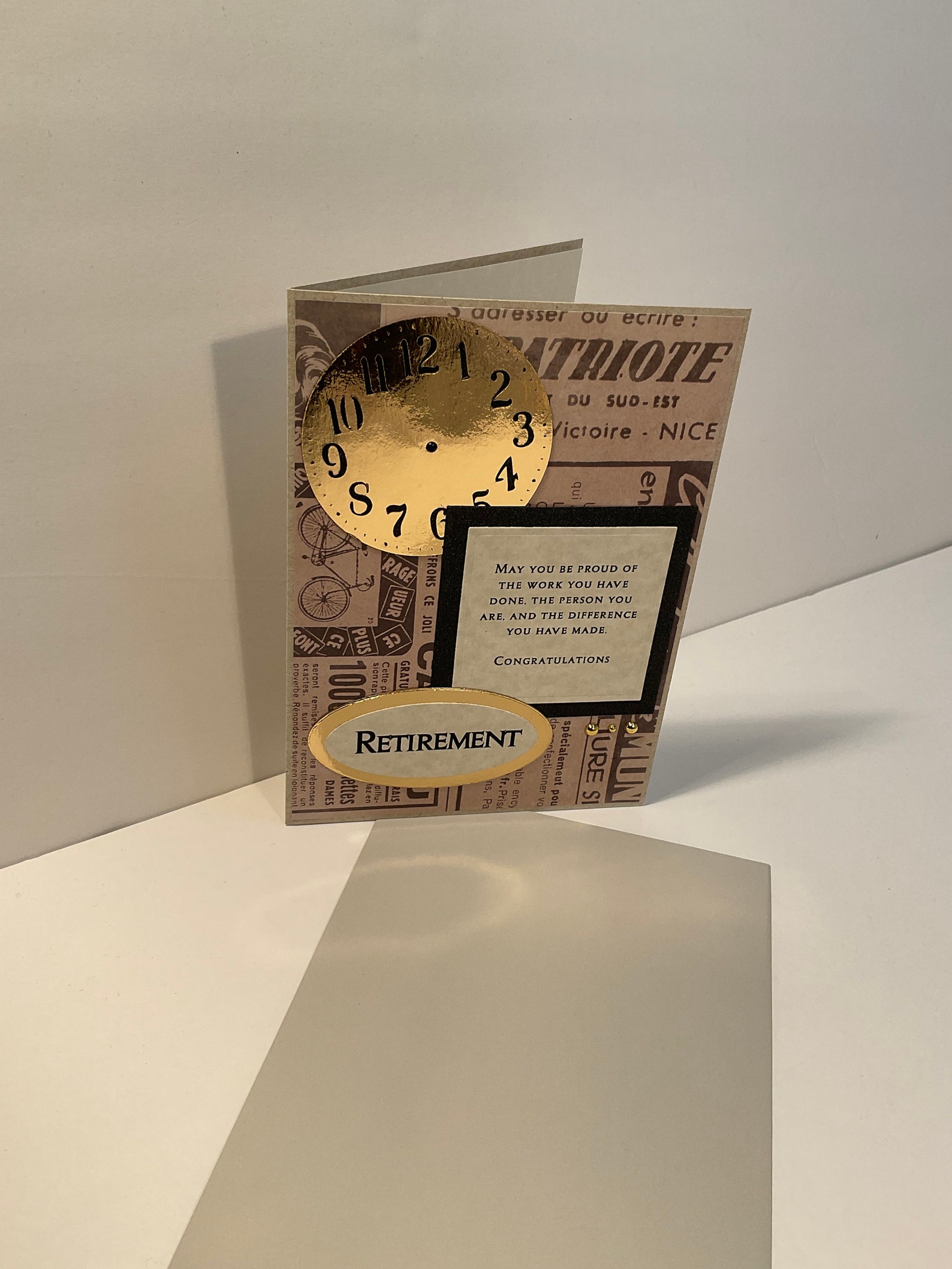 Gold Watch/clock Retirement Card - Etsy