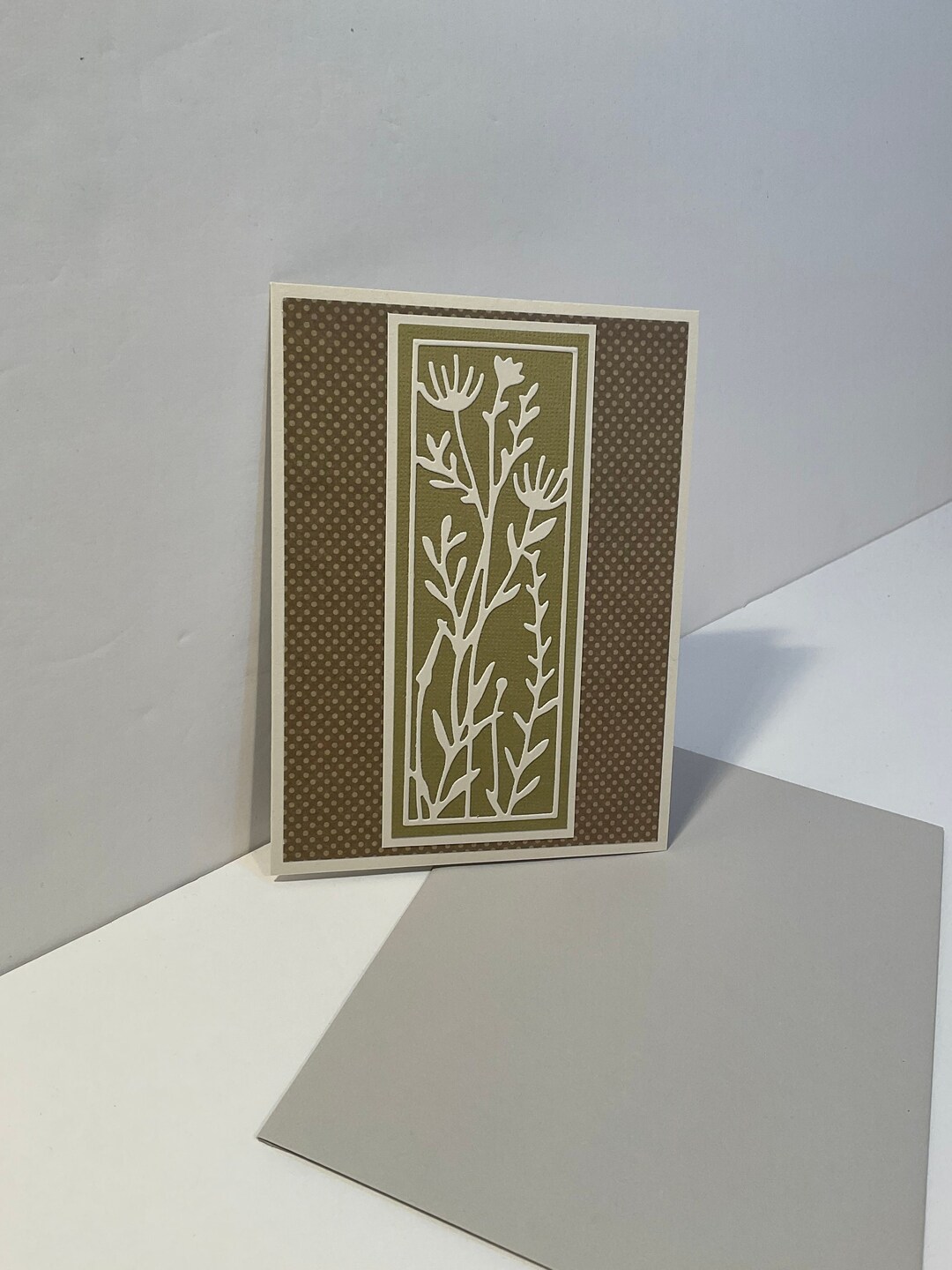 Wildflower Theme Pale Sage Blank Notecard - Etsy