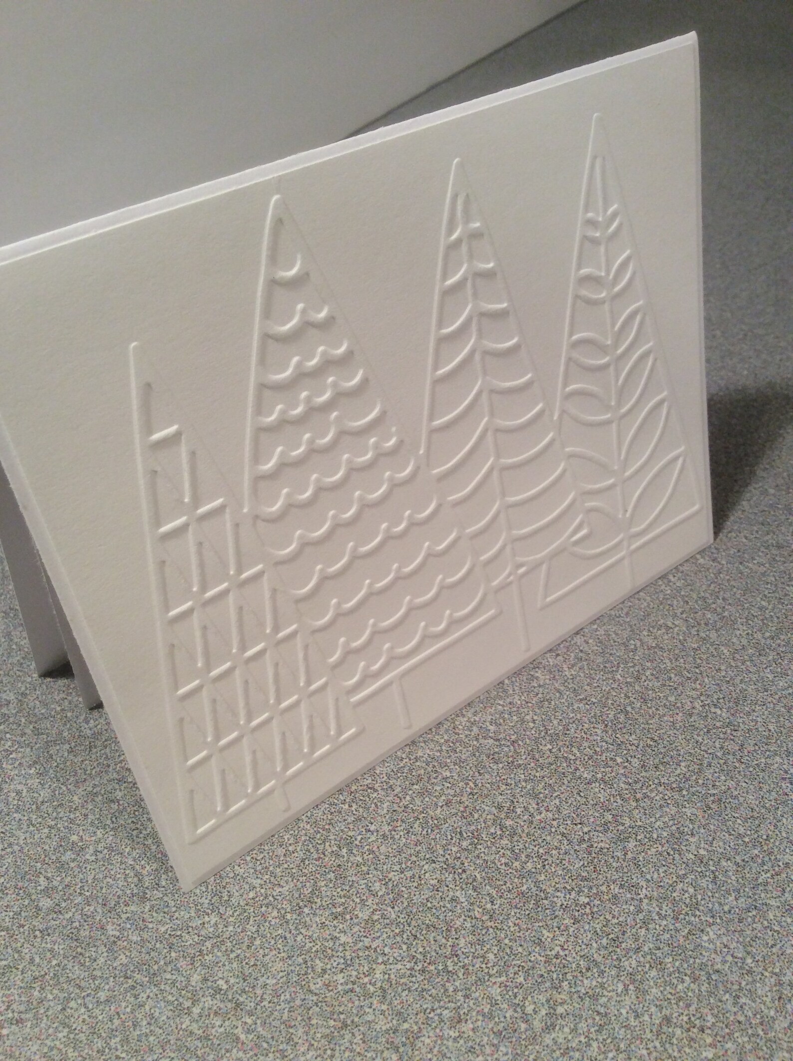 Pure White on White Embossed Minimalist Holiday Card Set - Etsy