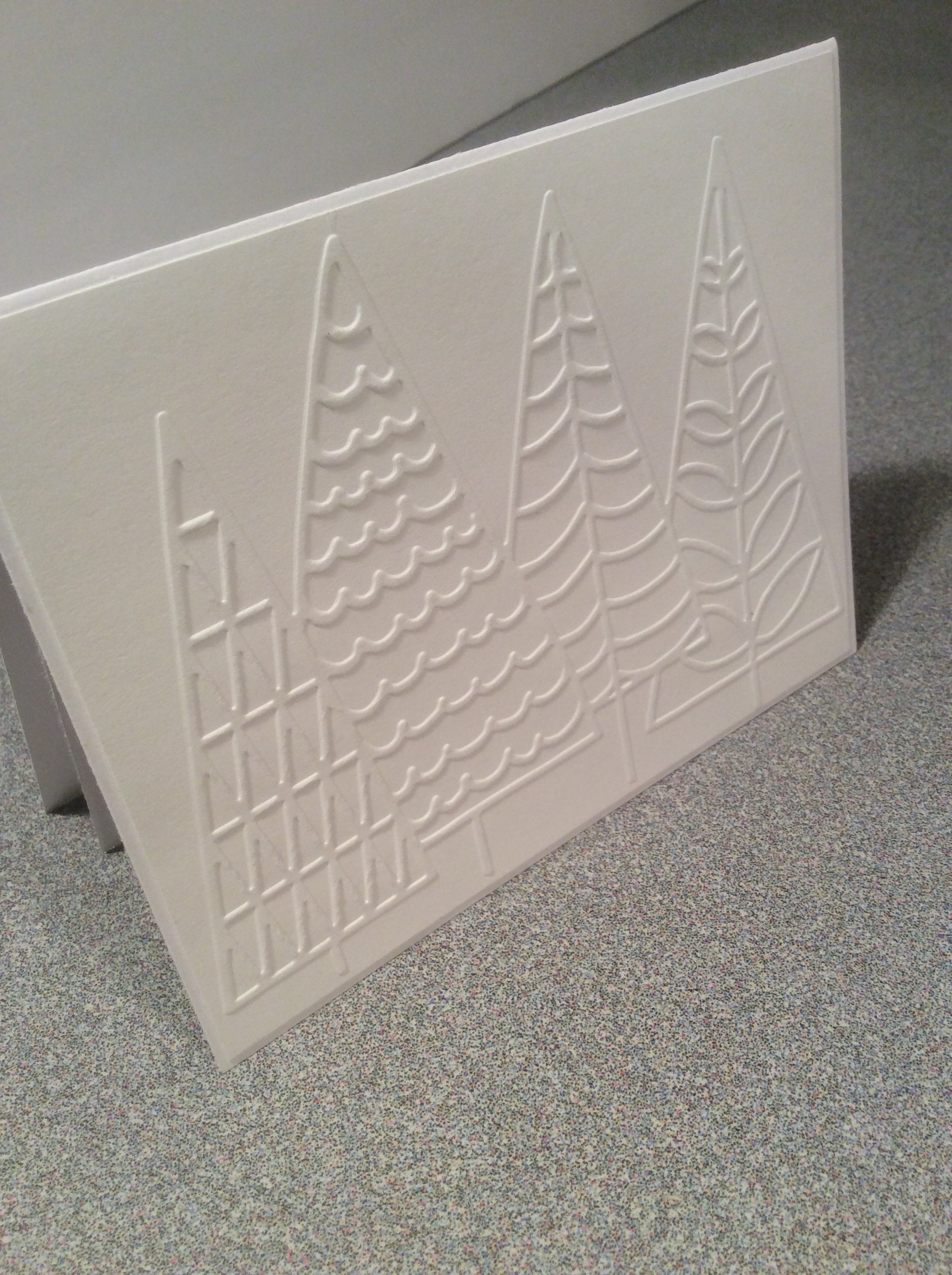 Pure White on White Embossed Minimalist Holiday Card Set - Etsy