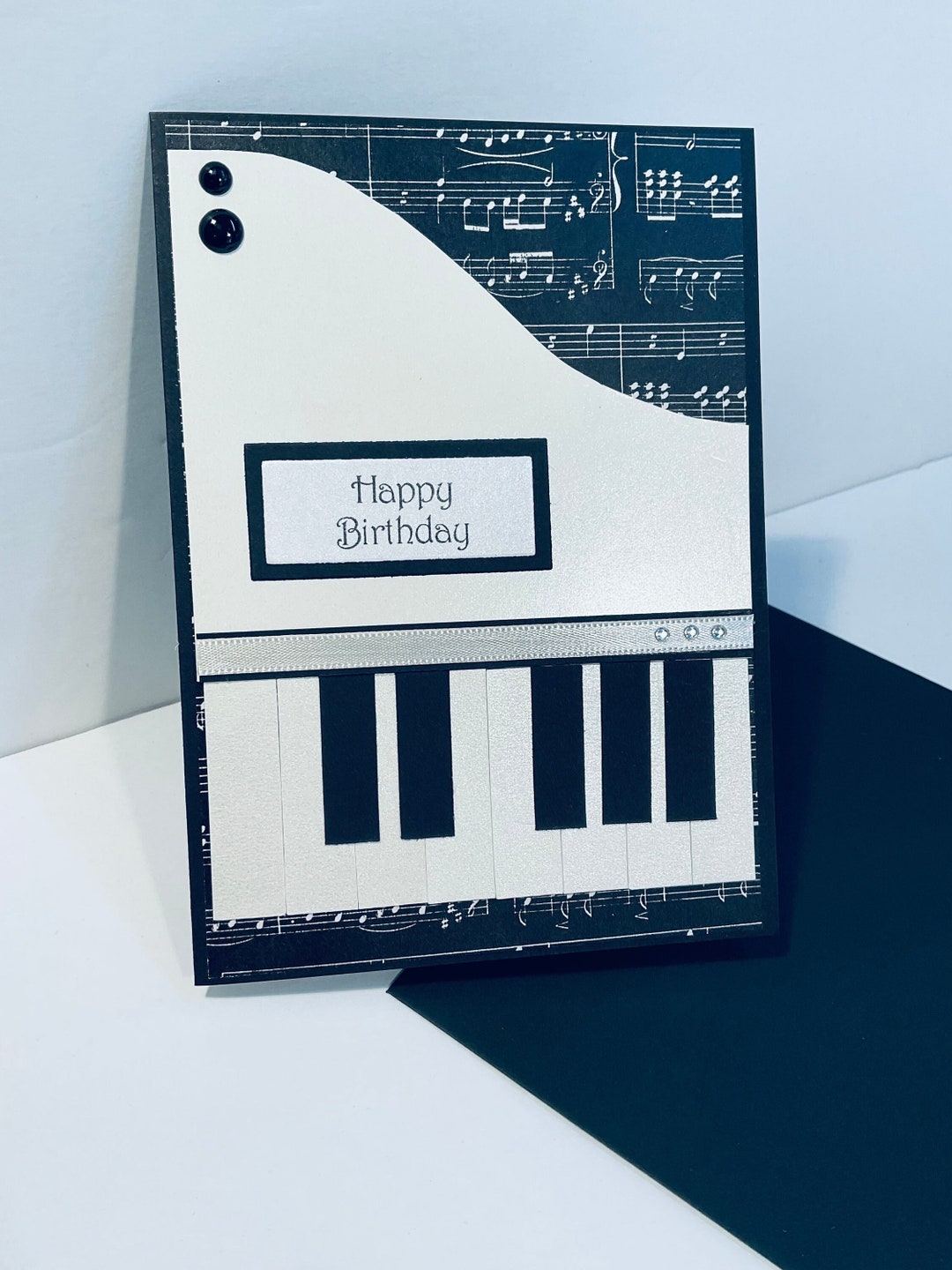 Black and Ivory Grand Piano Music Themed Birthday Card - Etsy