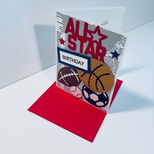 Sports Theme All Star Birthday Card - Etsy