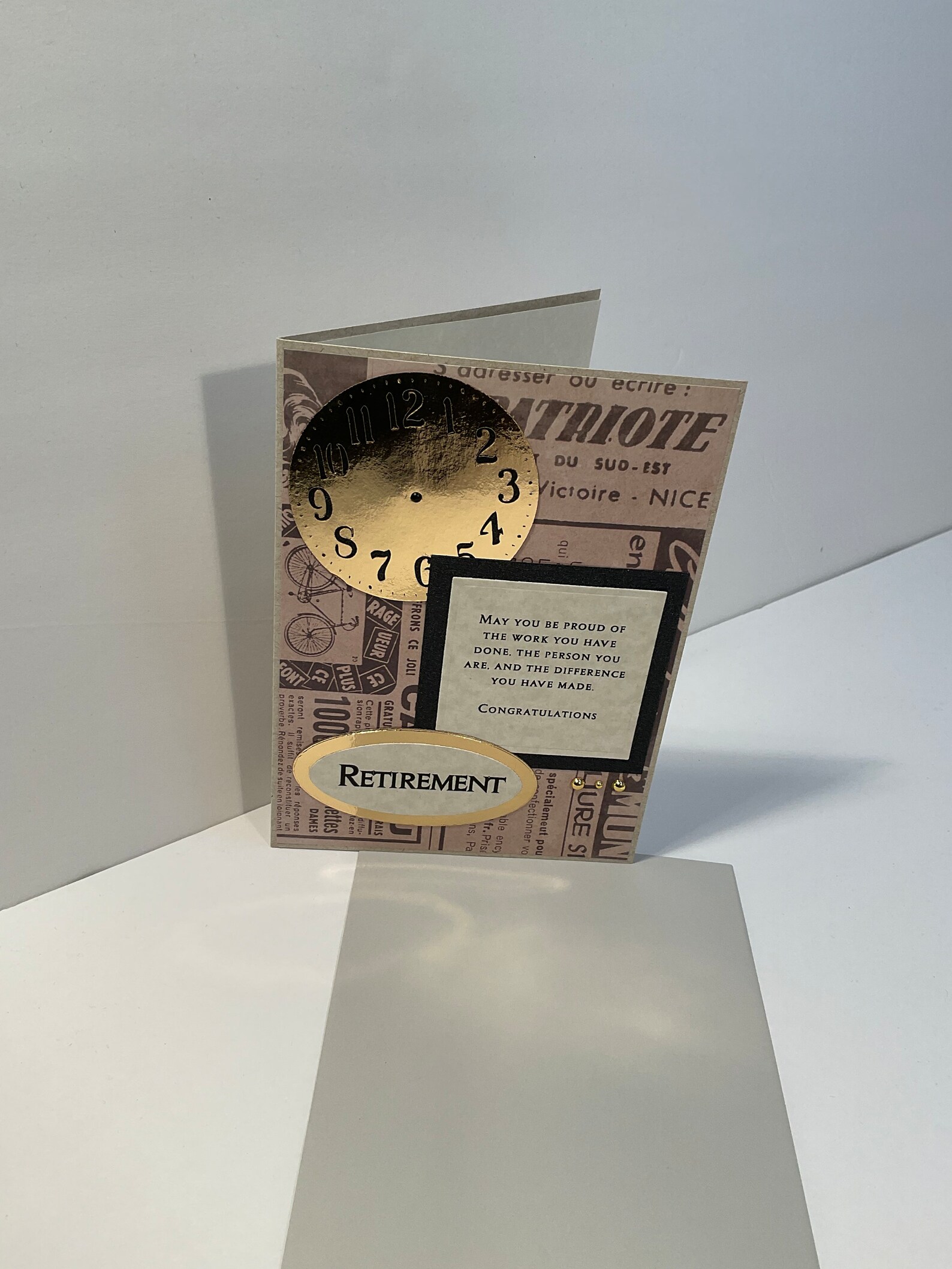 Gold Watch/clock Retirement Card - Etsy