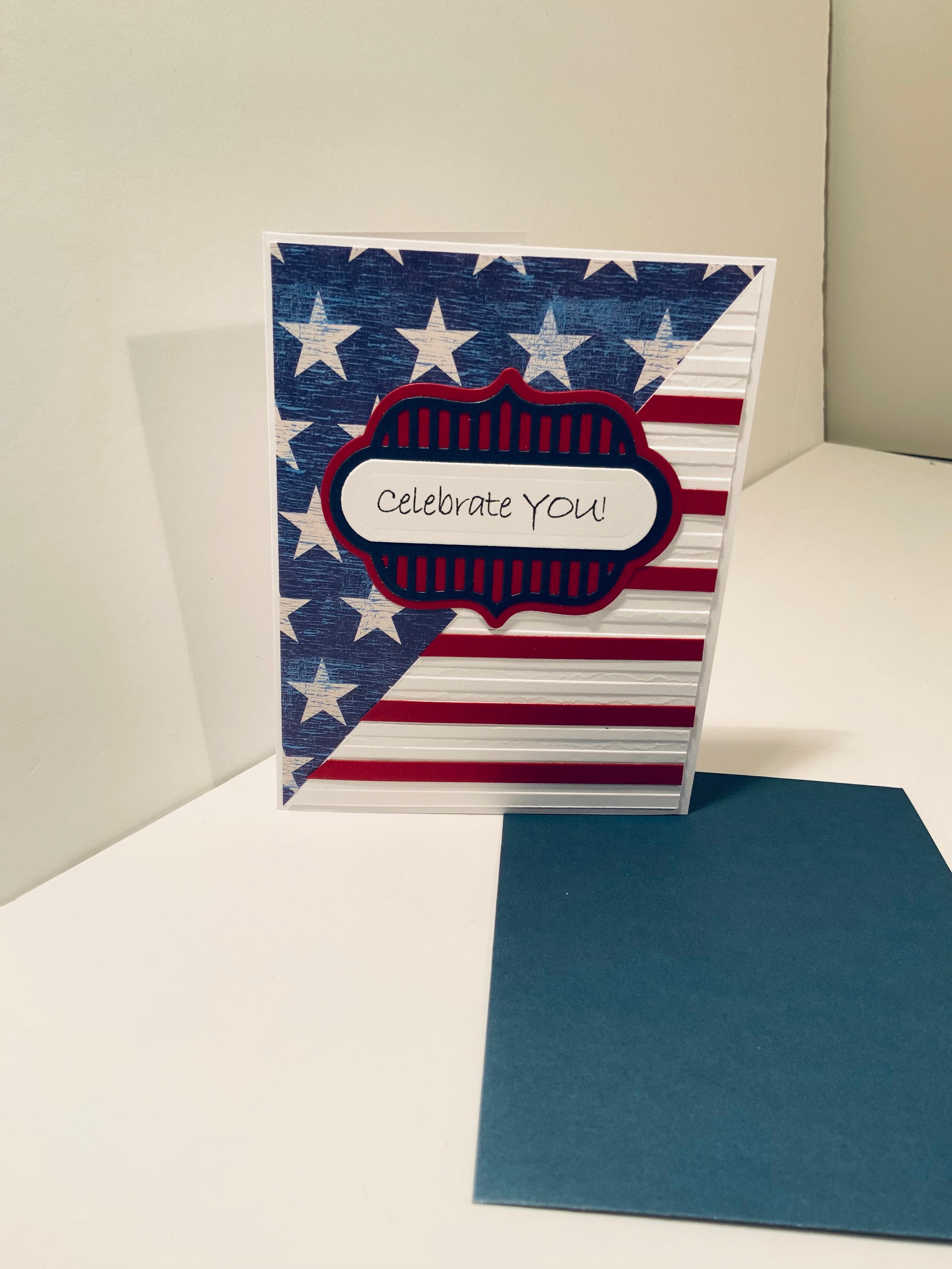 American Flag Theme Patriotic Birthday Card - Etsy