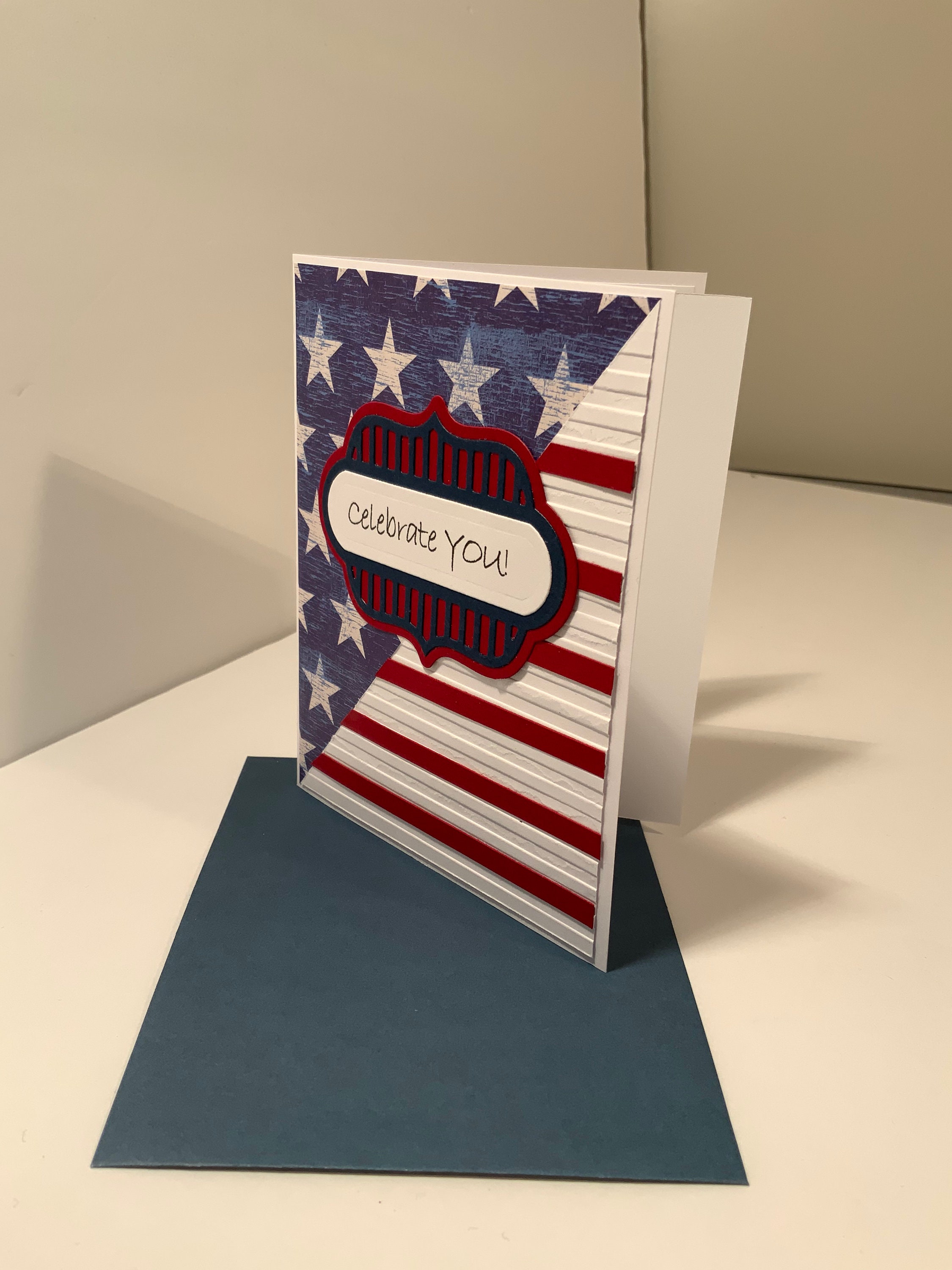 American Flag Theme Patriotic Birthday Card - Etsy