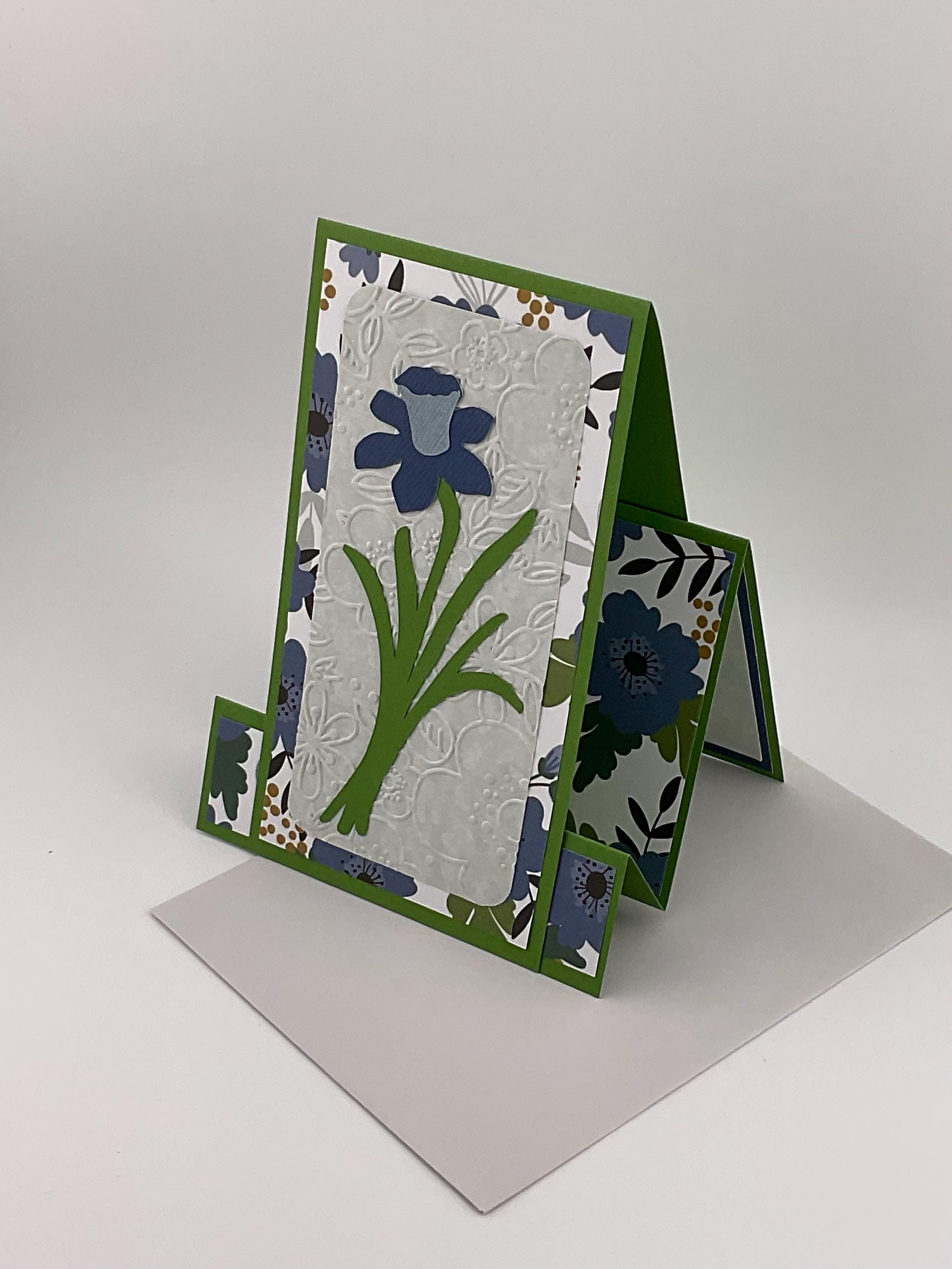Floral Themed Center Step Blank Card - Etsy