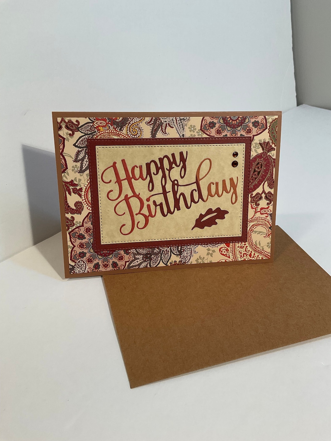 Fall Colors Paisley Birthday Card - Etsy