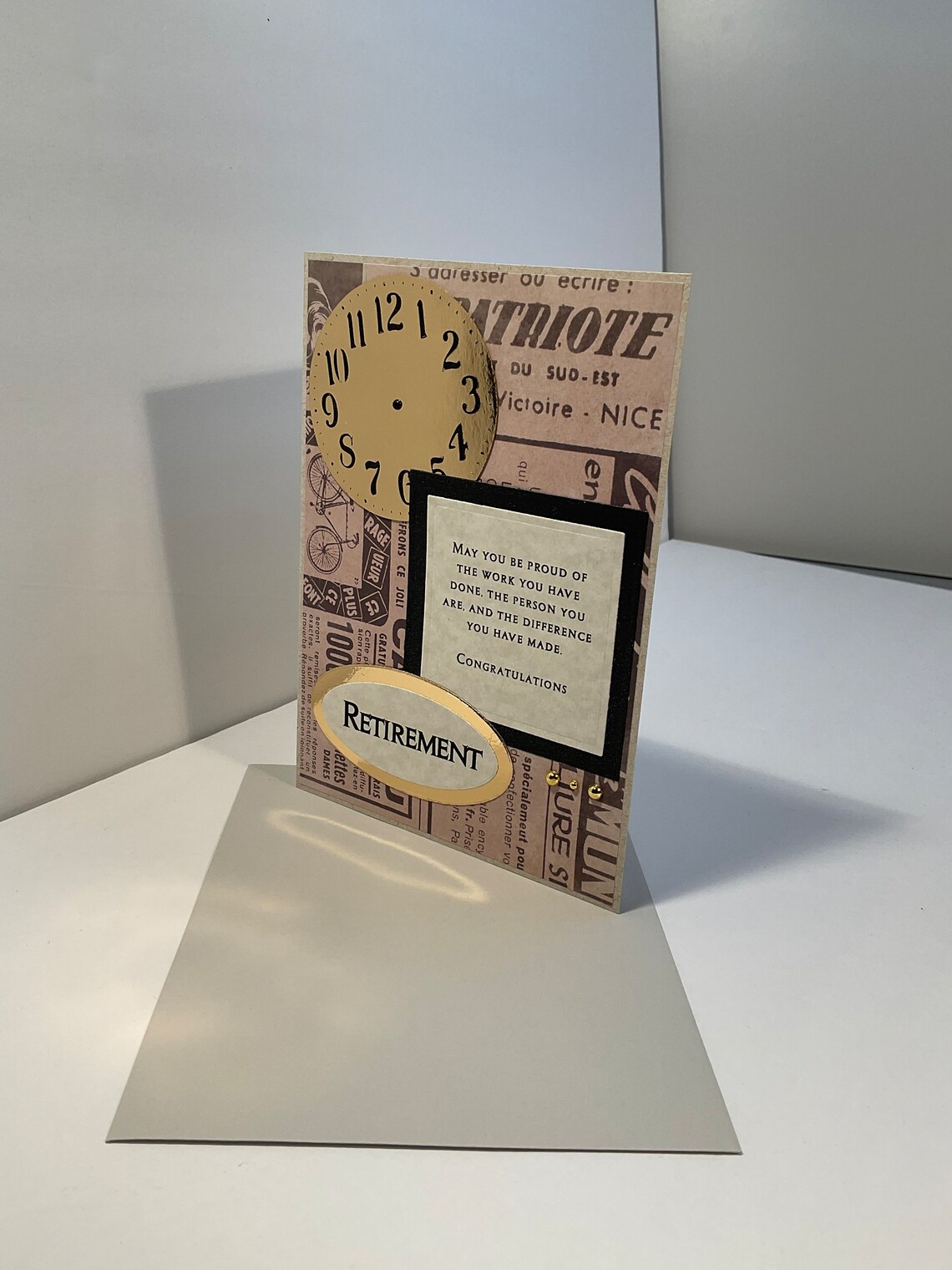 Gold Watch/clock Retirement Card - Etsy