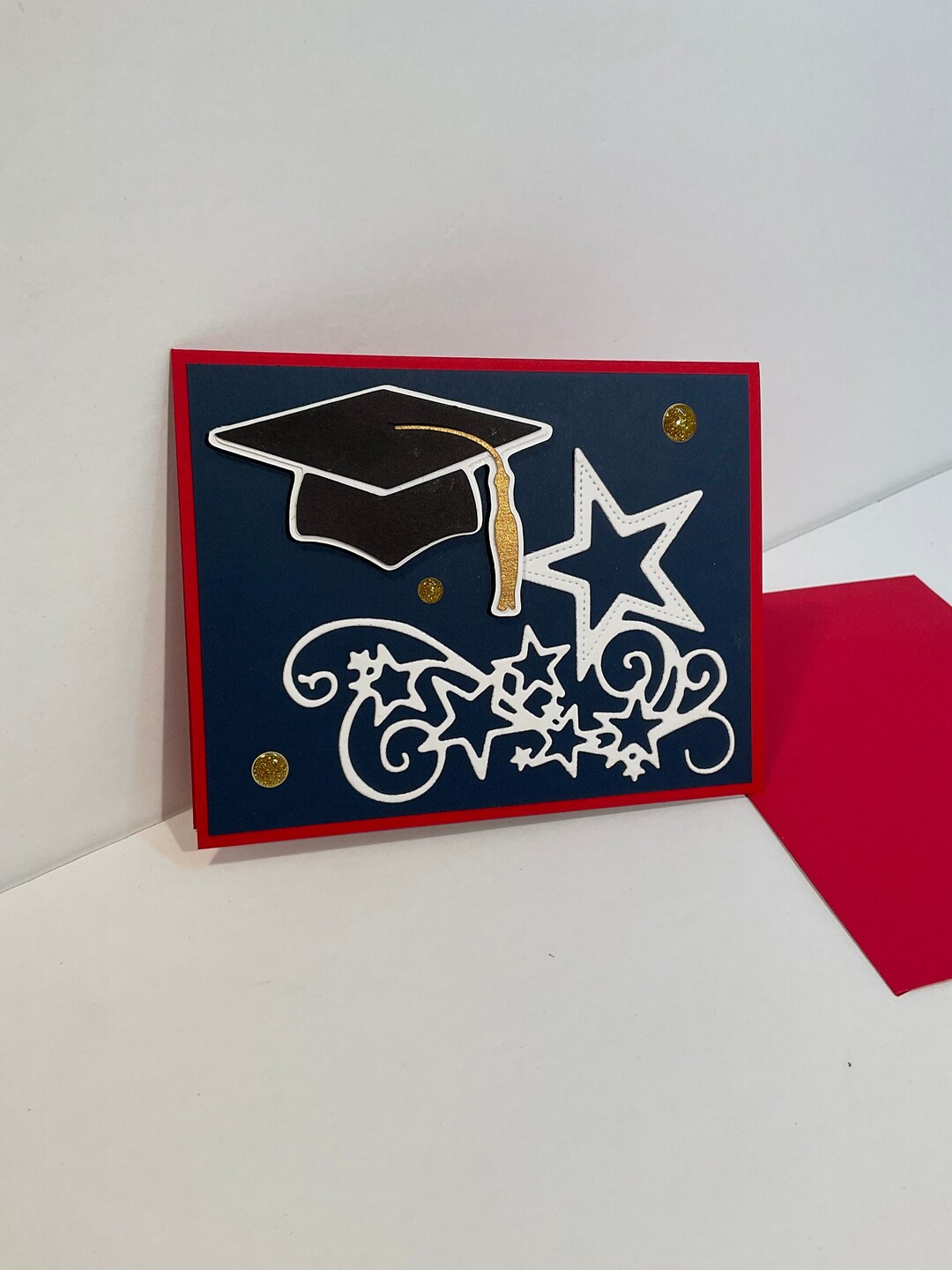 Red White and Blue Graduation Card - Etsy