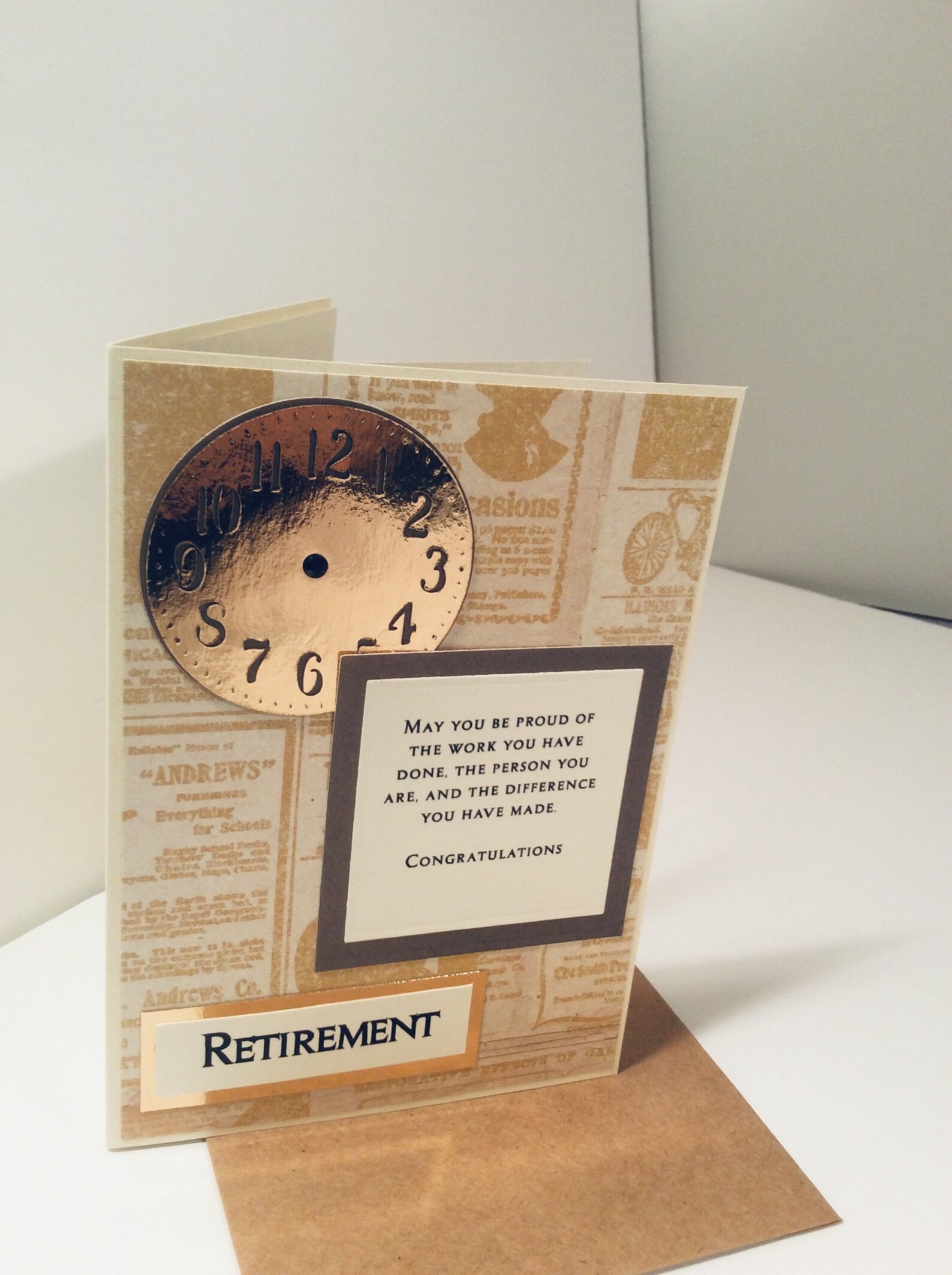 Gold Watch/clock Retirement Card | Etsy