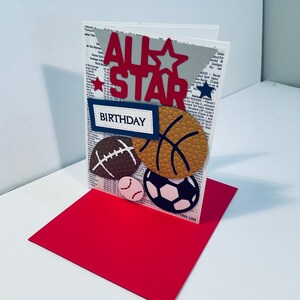 Sports Theme All Star Birthday Card - Etsy