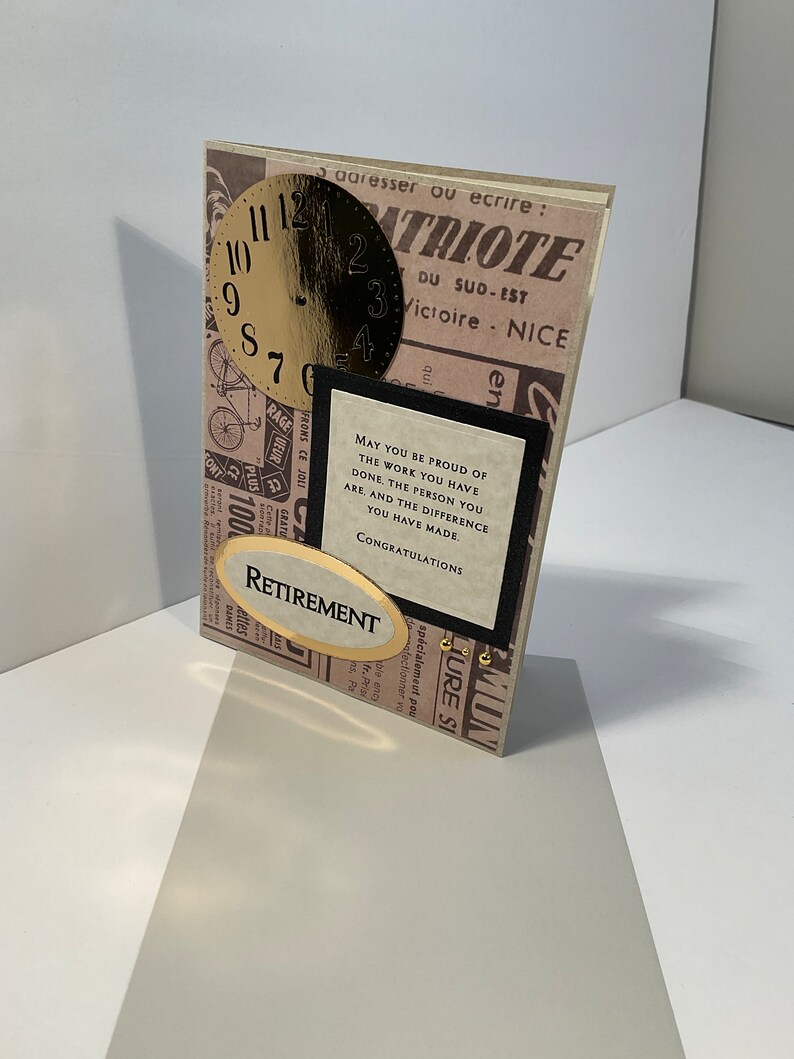 Gold Watch/clock Retirement Card - Etsy